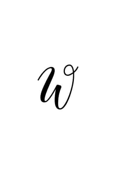 Calligraphy Letters Printable for Beginners: Letter W