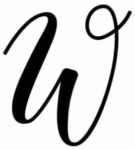 Calligraphy Letters Printable for Beginners: Letter W