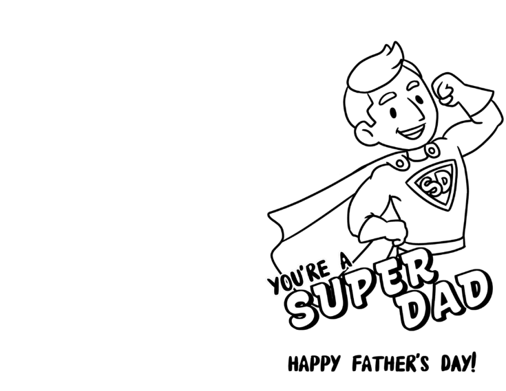 3 Printable Father's Day Cards to Color