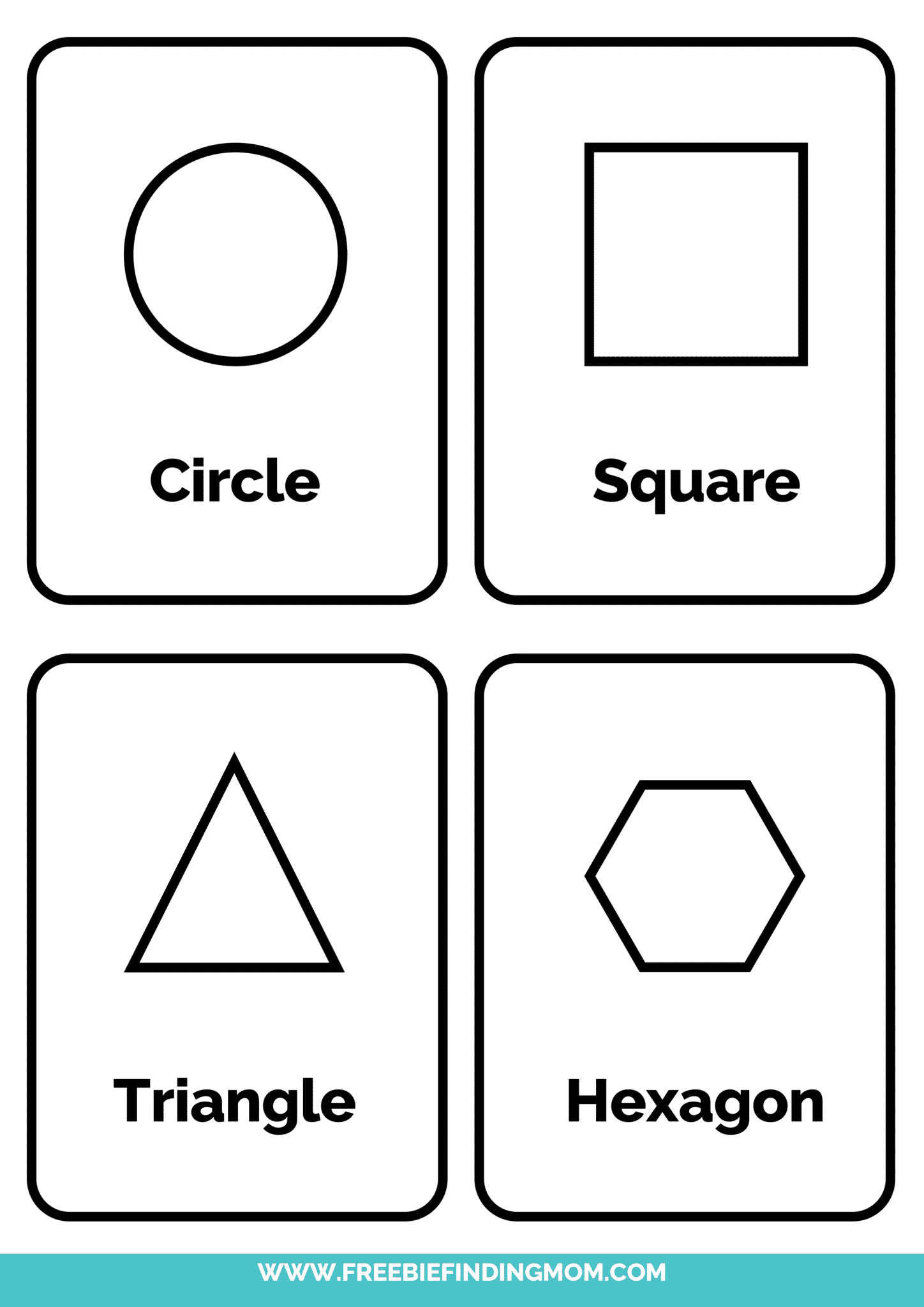 Printable 2D Shapes Flashcards (PDF Downloads)