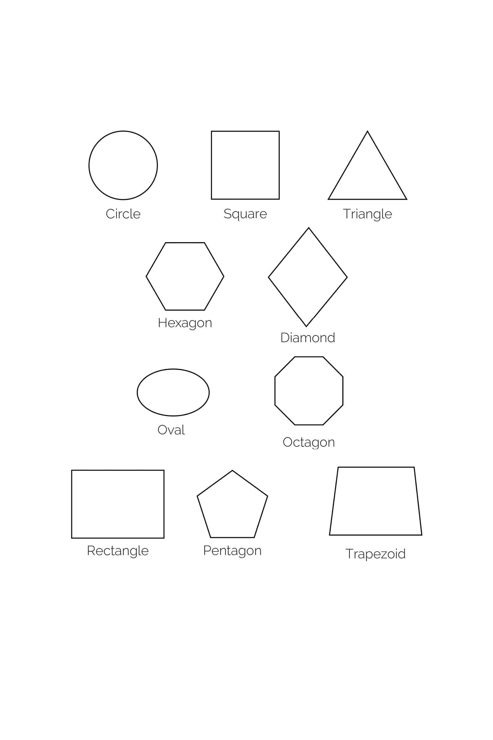 Free Printable 2D Shapes