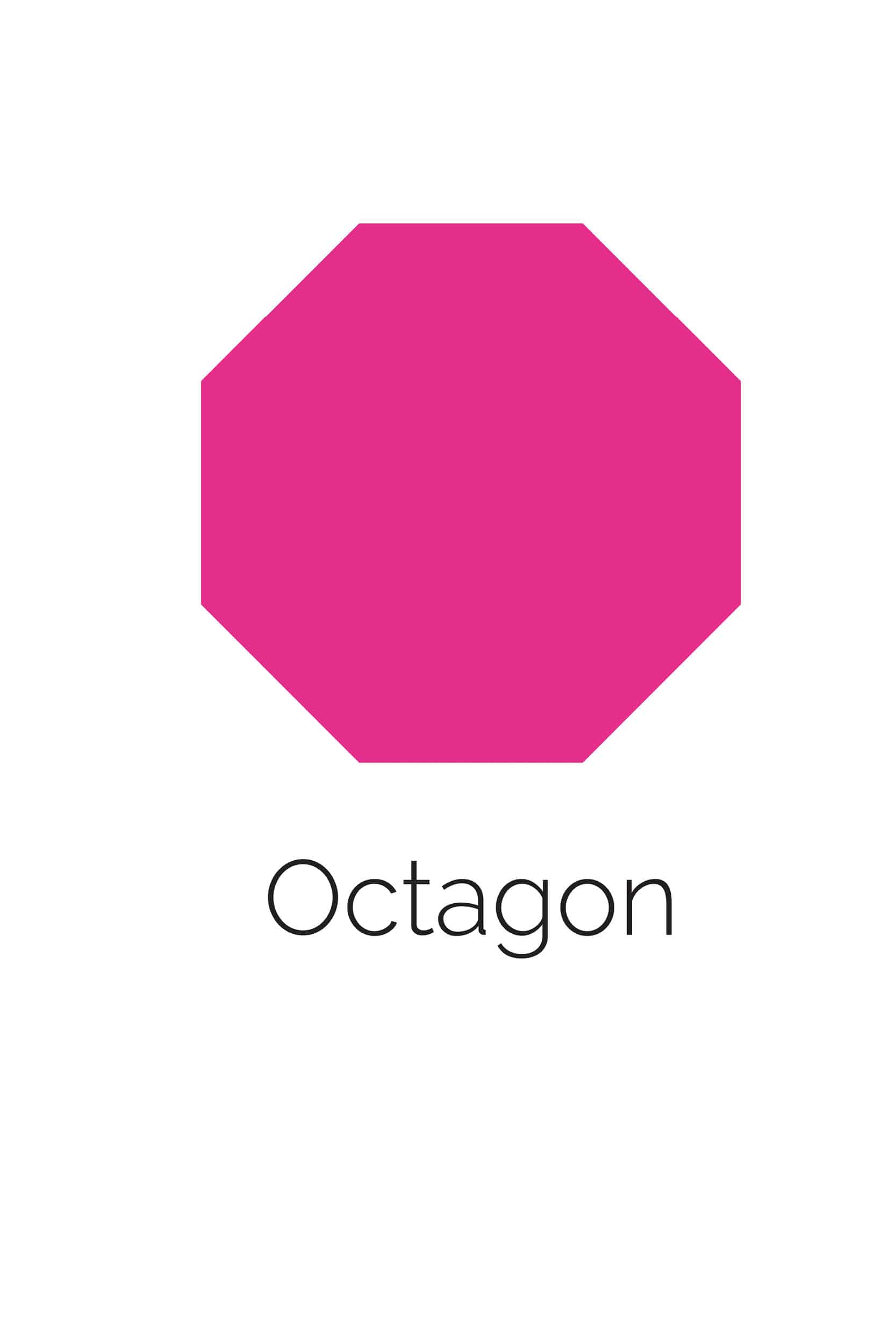Free Printable Octagon Shape with Color