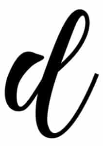 Free Calligraphy Letters Printable for Beginners: Lowercase D