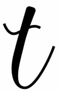 Free Calligraphy Letters Printable for Beginners: Lowercase T