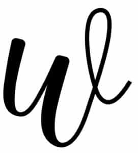 Free Calligraphy Letters Printable for Beginners: Lowercase W