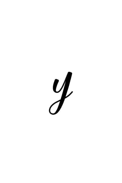 Free Calligraphy Letters Printable for Beginners: Lowercase Y