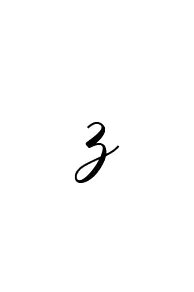 Free Calligraphy Letters Printable for Beginners: Lowercase Z