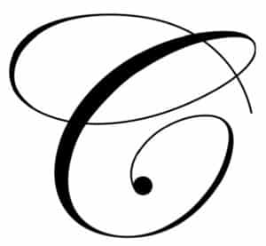 Free Cursive Letters Printable: Royal Fancy Capital C