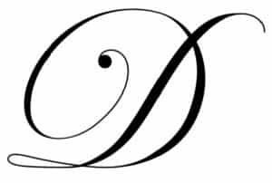 Free Cursive Letters Printable: Royal Fancy Capital D