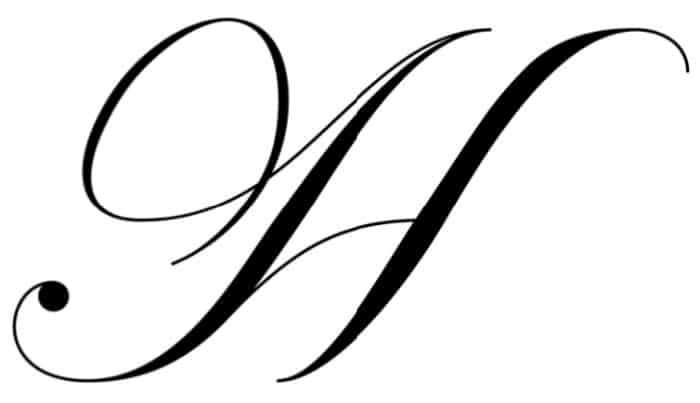 Free Printable Royal Fancy Cursive Letters Cursive Capital H Freebie 
