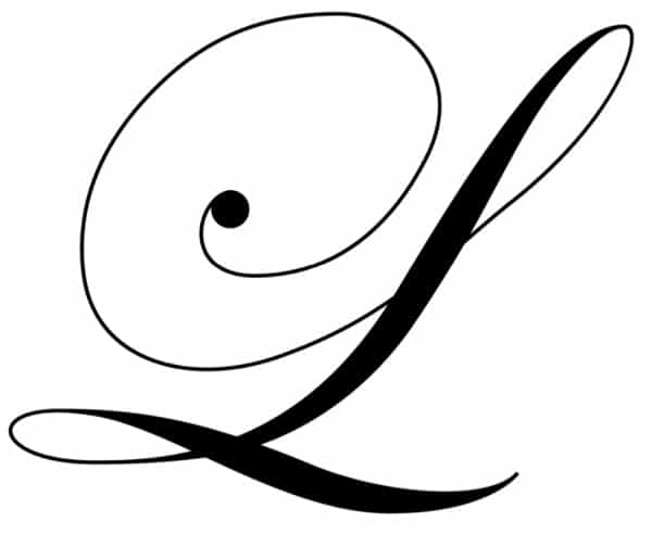 Free Printable Royal Fancy Cursive Letters Cursive Capital L Freebie 