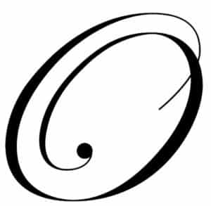 Free Cursive Letters Printable: Royal Fancy Capital O