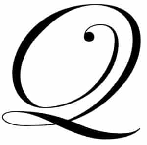 Free Cursive Letters Printable: Royal Fancy Capital Q
