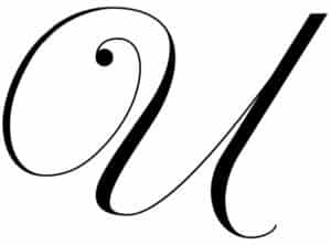 Free Cursive Letters Printable: Royal Fancy Capital U