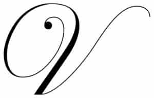 Free Cursive Letters Printable: Royal Fancy Capital V