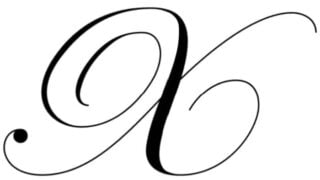 Free Cursive Letters Printable: Royal Fancy Capital X