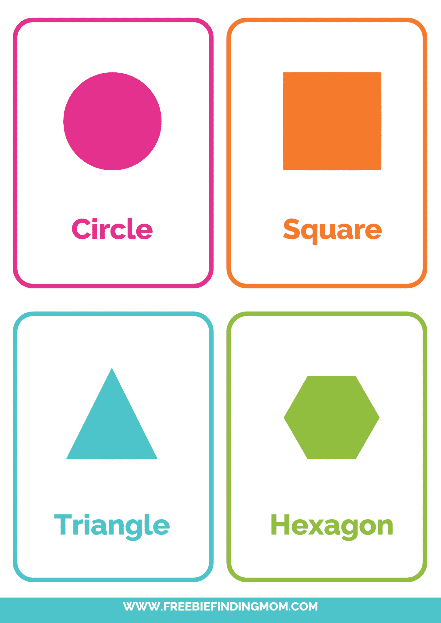Printable 2D Shapes Flashcards (PDF Downloads)