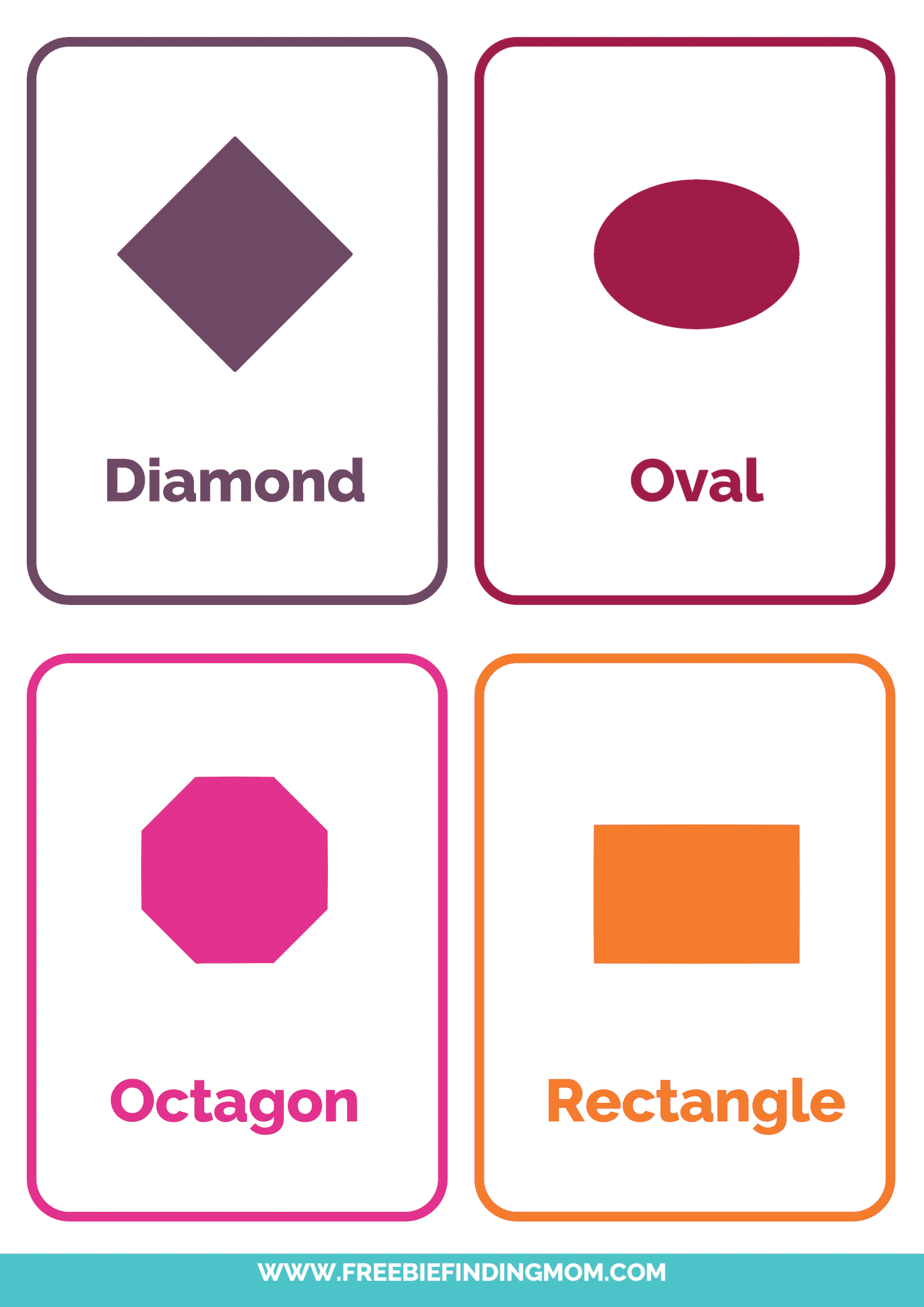 Printable 2D Shapes Flashcards (PDF Downloads)