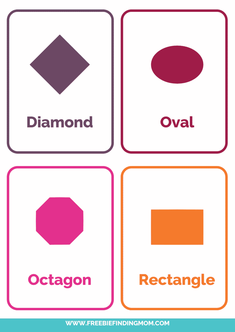 Printable 2D Shapes Flashcards (PDF Downloads)