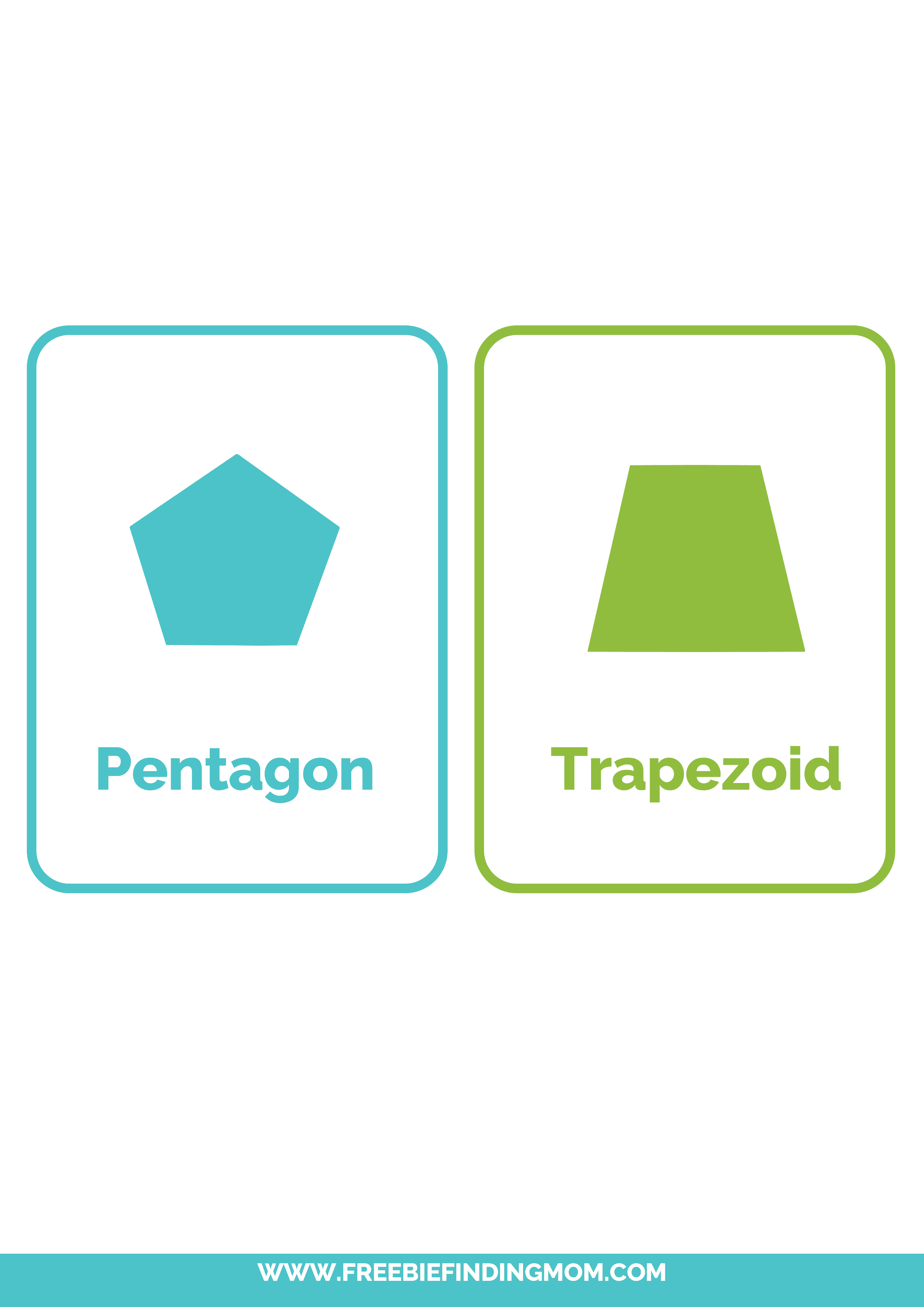 Printable 2D Shapes Flashcards (PDF Downloads)