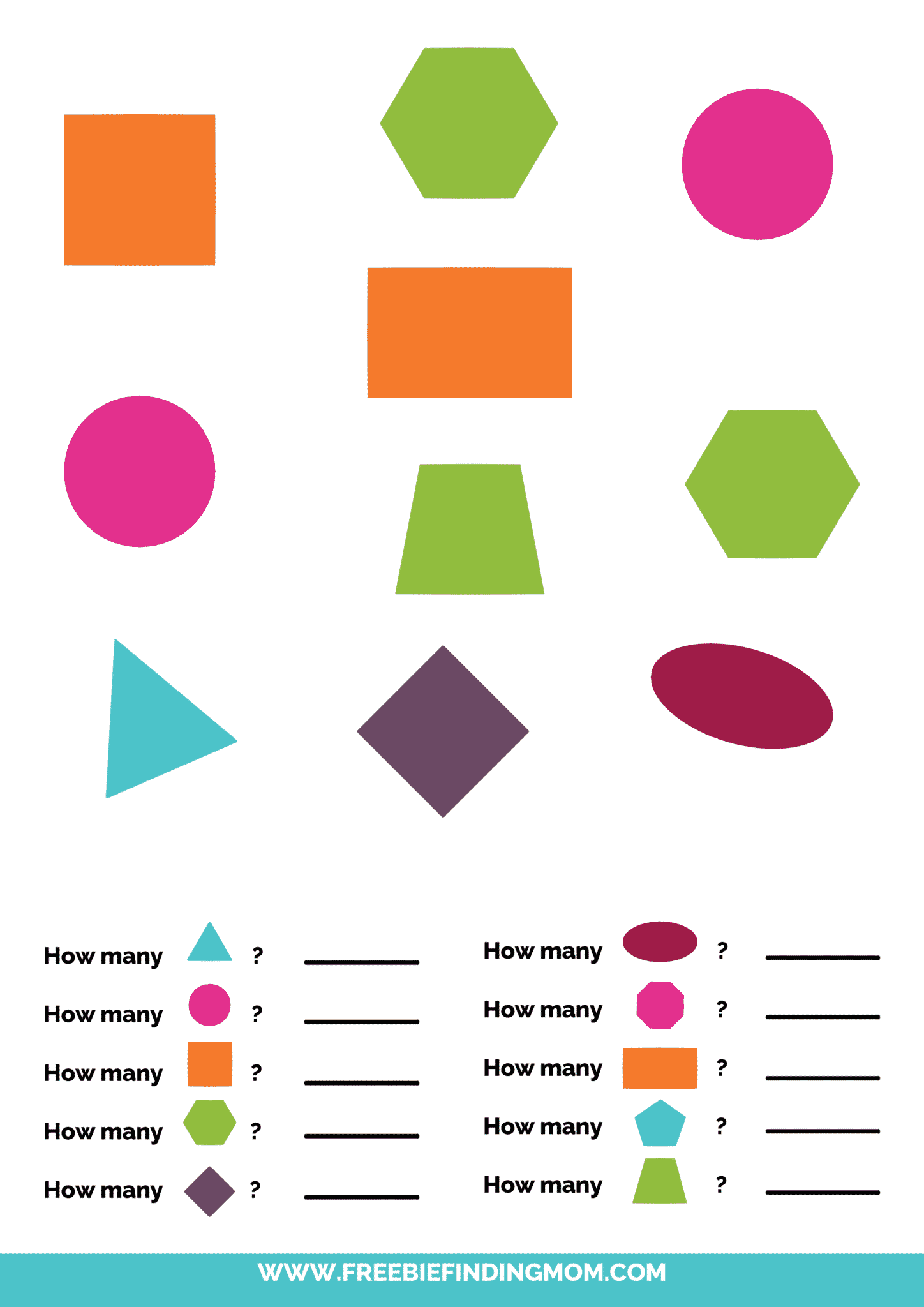 Printable Shapes Worksheets For Kindergarten PDF Downloads