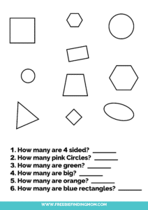 Printable Shapes Worksheets for Kindergarten - Freebie Finding Mom