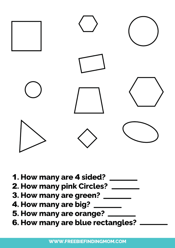 Printable Shapes Worksheets for Kindergarten - Freebie Finding Mom