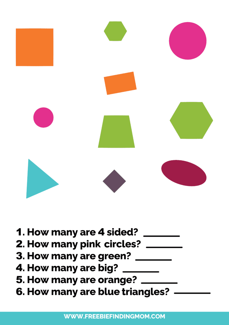 Printable Shapes Worksheets for Kindergarten - Freebie Finding Mom