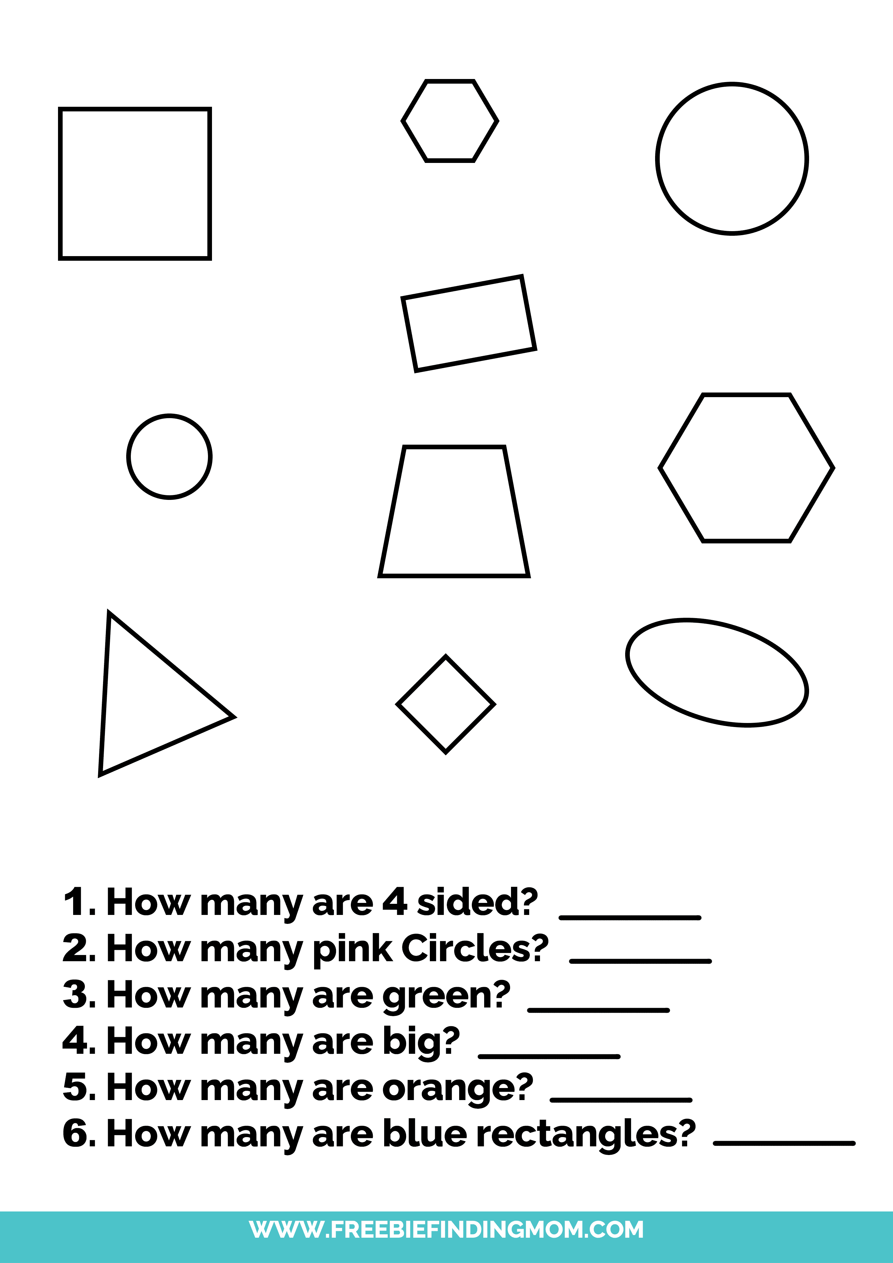 Printable Shapes Worksheets For Kindergarten PDF Downloads Printable Shapes Worksheets For Kindergarten PDF Downloads