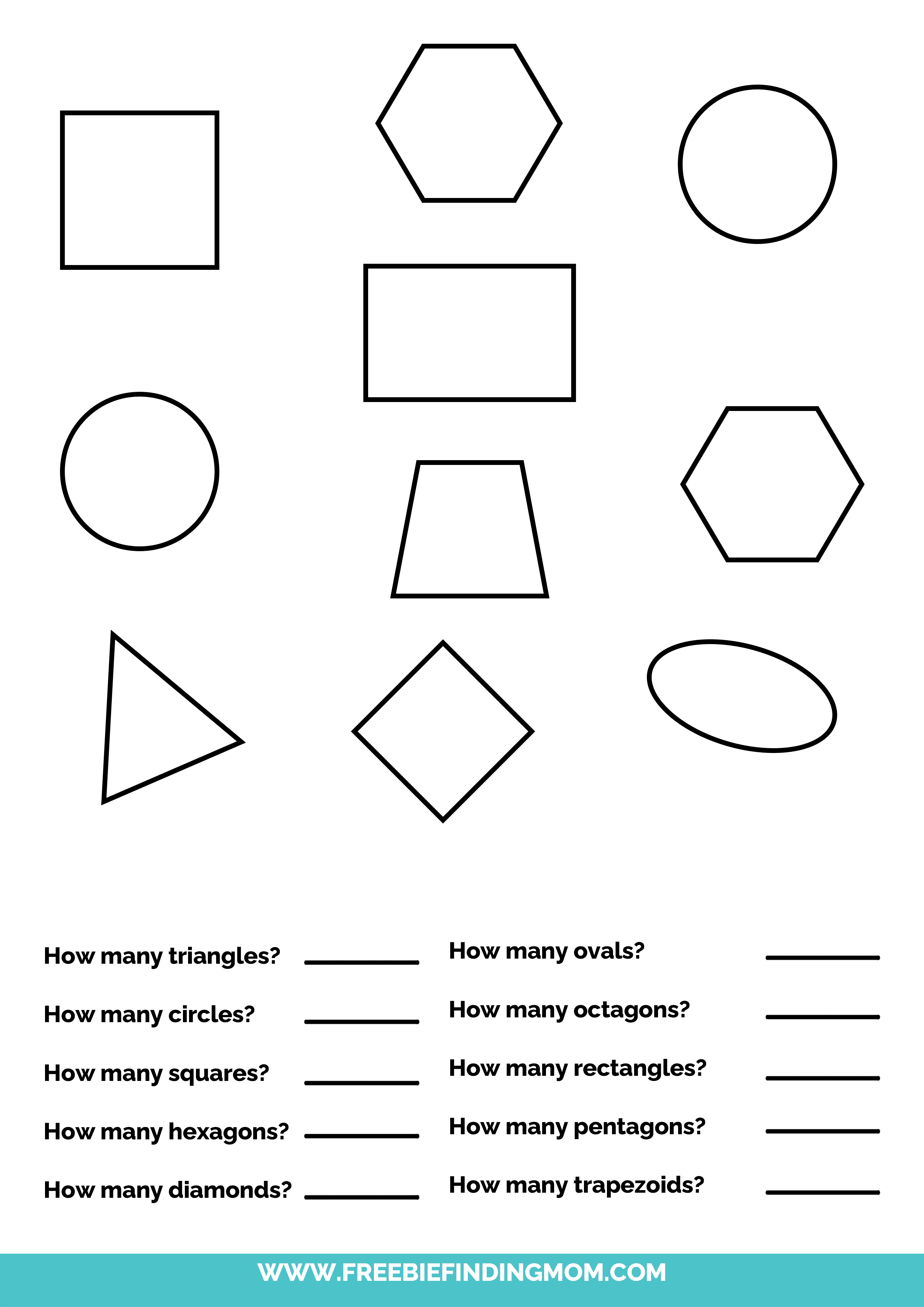 Printable Shapes Worksheets for Kindergarten - Freebie Finding Mom