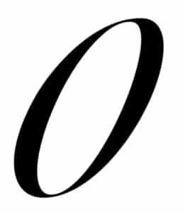 Free Printable Tracing Numbers: Fancy Calligraphy Number 0