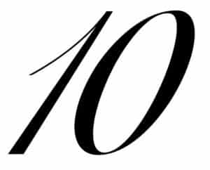 Free Printable Tracing Numbers: Fancy Calligraphy Number 10