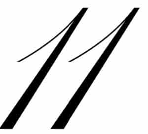 Free Printable Tracing Numbers: Fancy Calligraphy Number 11