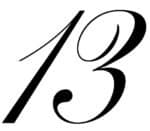 Free Printable Tracing Numbers: Fancy Calligraphy Number 13