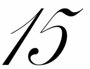 Free Printable Tracing Numbers: Fancy Calligraphy Number 15