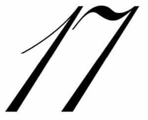 Free Printable Tracing Numbers: Fancy Calligraphy Number 17