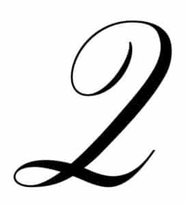 Free Printable Tracing Numbers: Fancy Calligraphy Number 2