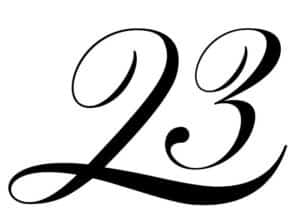 Free Printable Tracing Numbers: Fancy Calligraphy Number 23