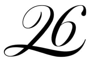 Free Printable Tracing Numbers: Fancy Calligraphy Number 26