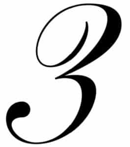 Free Printable Tracing Numbers: Fancy Calligraphy Number 3