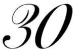 Free Printable Tracing Numbers: Fancy Calligraphy Number 30