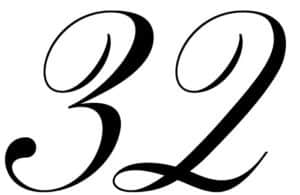 Free Printable Tracing Numbers: Fancy Calligraphy Number 32
