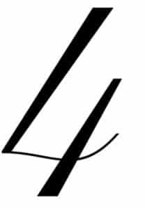 Free Printable Tracing Numbers: Fancy Calligraphy Number 4