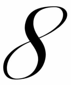 Free Printable Tracing Numbers: Fancy Calligraphy Number 8