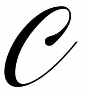 Free Cursive Letters Printable: Royal Fancy Lowercase C