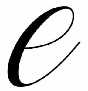 Free Cursive Letters Printable: Royal Fancy Lowercase E