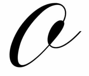 Free Cursive Letters Printable: Royal Fancy Lowercase O