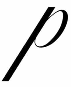 Free Cursive Letters Printable: Royal Fancy Lowercase P