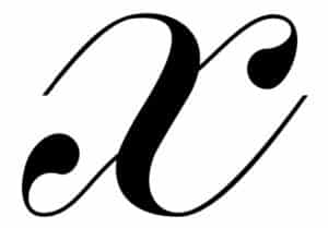 Free Cursive Letters Printable: Royal Fancy Lowercase X