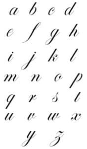 Free Cursive Letters Printable: Royal Fancy Lowercase Set